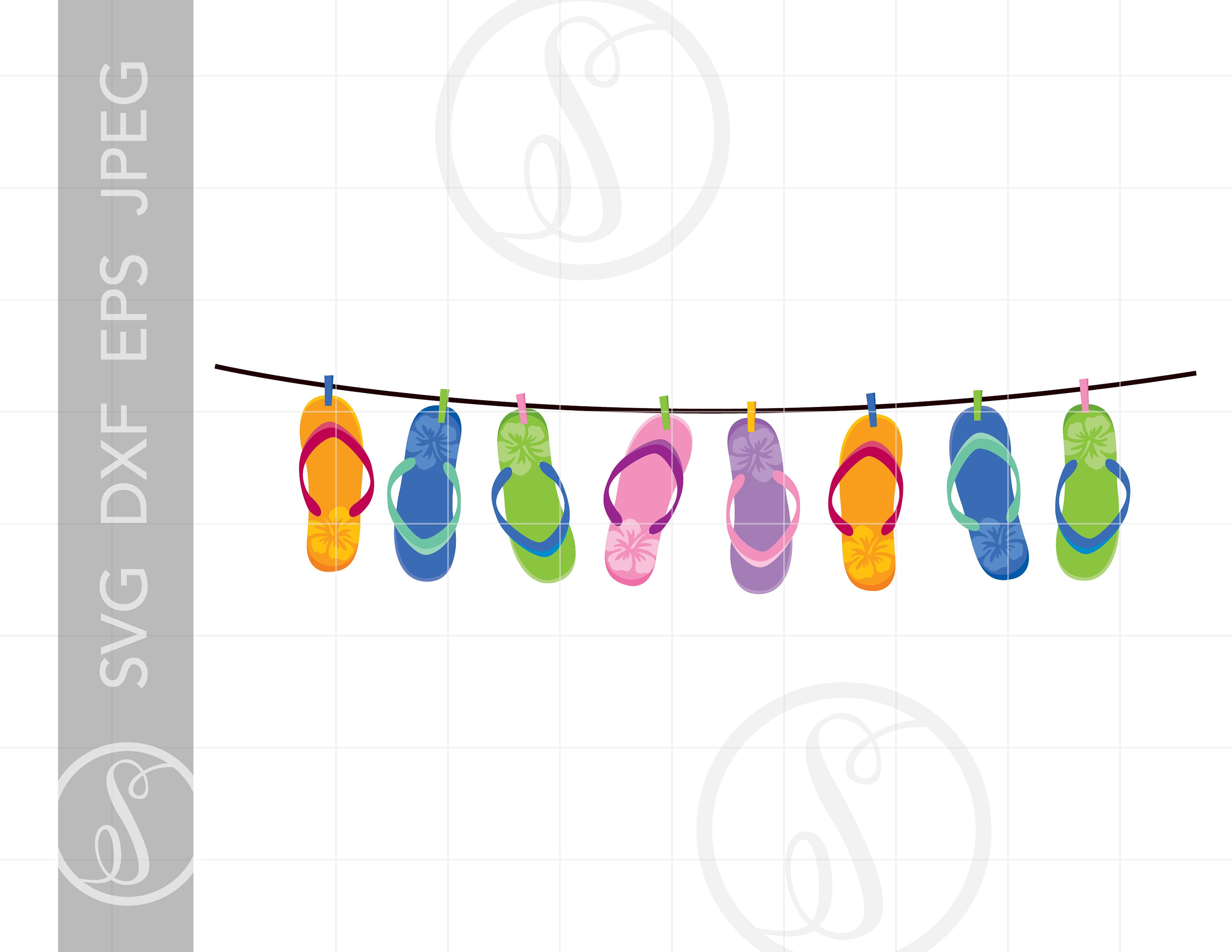 Sandals SVG Sandals on Line Clipart Sandals Cut File | Etsy