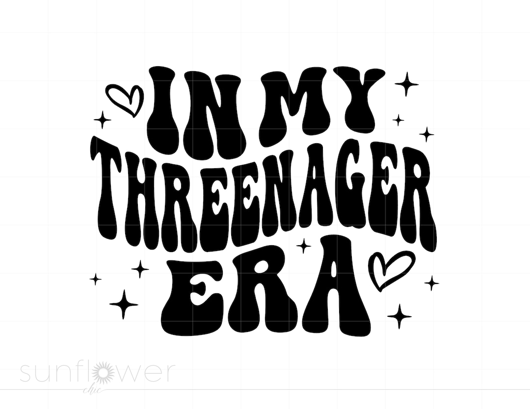 In My Threenager Era Svg, Wavy Text Three Year Old Birthday Shirt Art ...