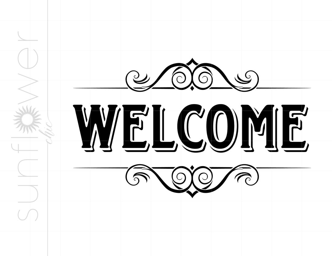 WELCOME Sign Art SVG Design | Welcome SVG Dxf Eps | Welcome Sign Cut ...