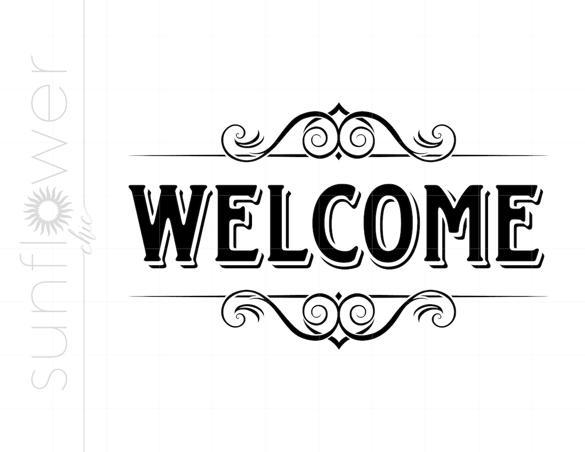 WELCOME Sign Art SVG Design Welcome SVG Dxf Eps Welcome - Etsy