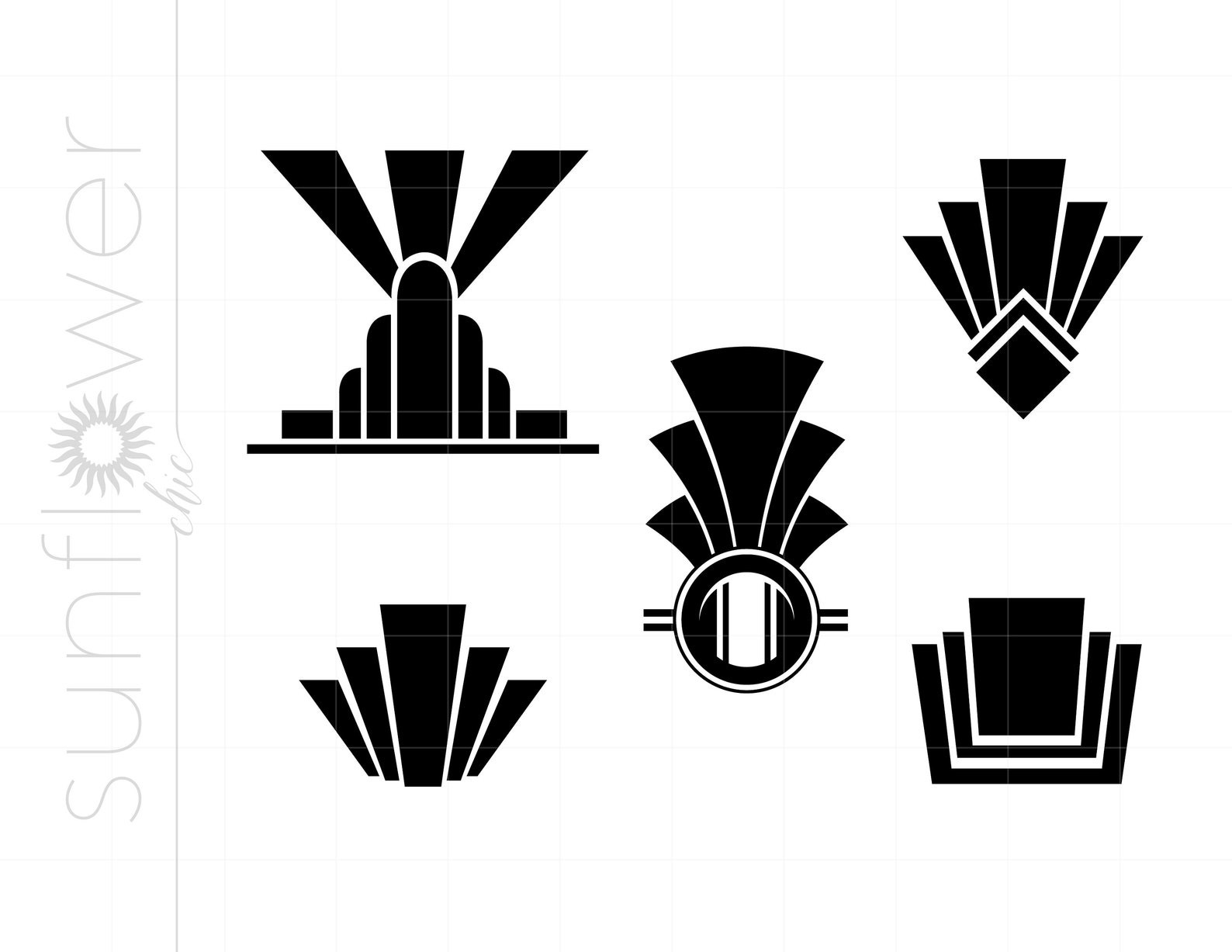 Art Deco Art Svg Cut Files Clipart Downloads Art Deco Svg - Etsy