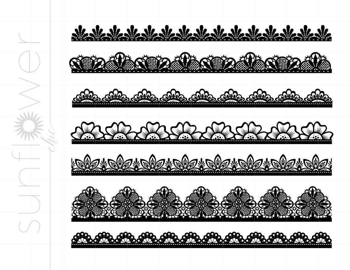 Lace Svg Cut File Clipart Downloads Lace Borders Svg Dxf Pdf - Etsy