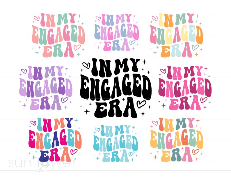 In My Engaged Era Svg Bundle, Groovy Letters Engagement Shirt Svg ...