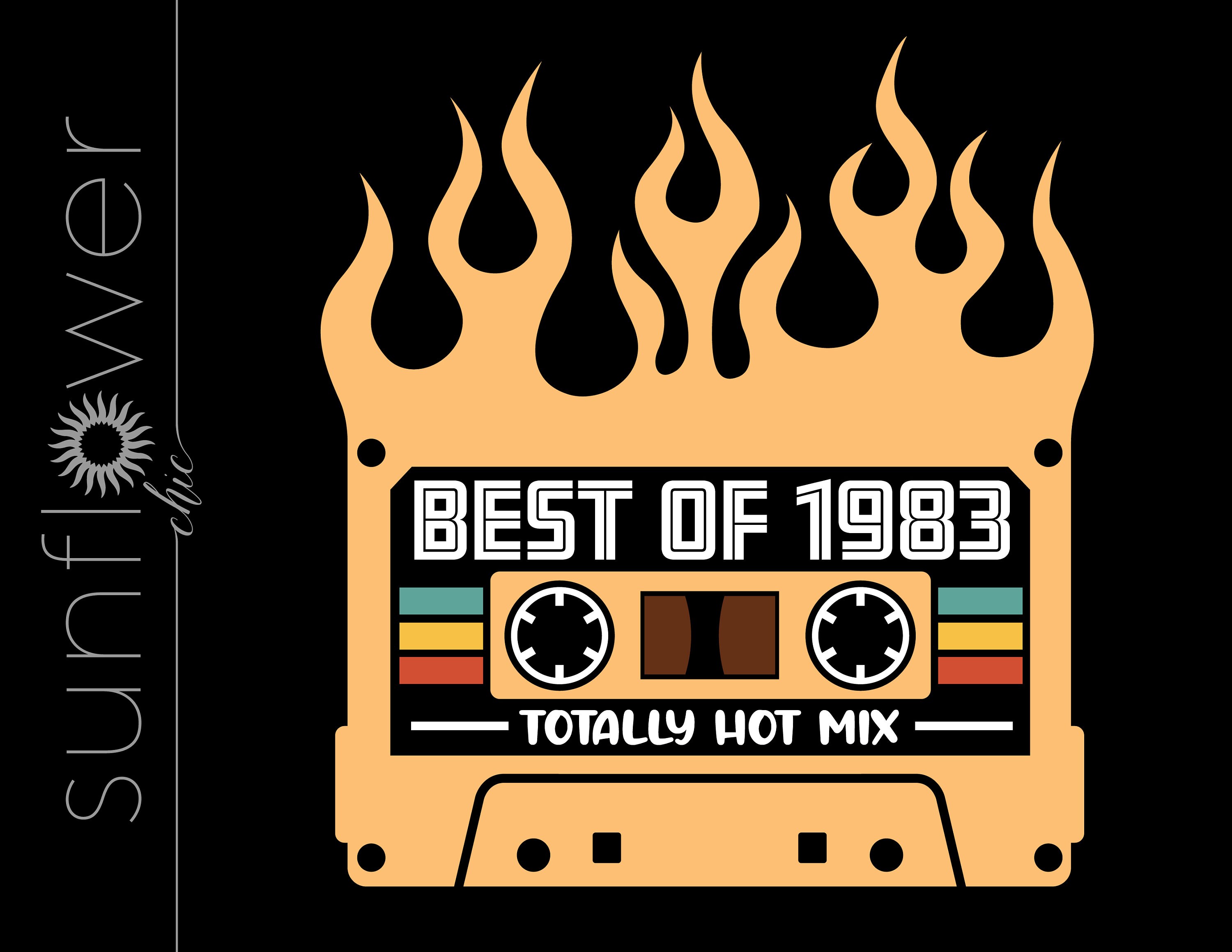 Flaming Best of 1983 Cassette Tape SVG Download | 1983 Birthday SVG ...