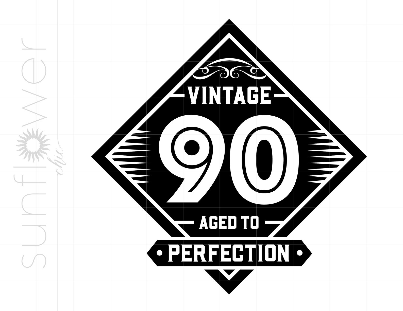 Vintage 90 SVG Clipart | Vintage 90 Cut File for Cricut | Vintage 90 ...