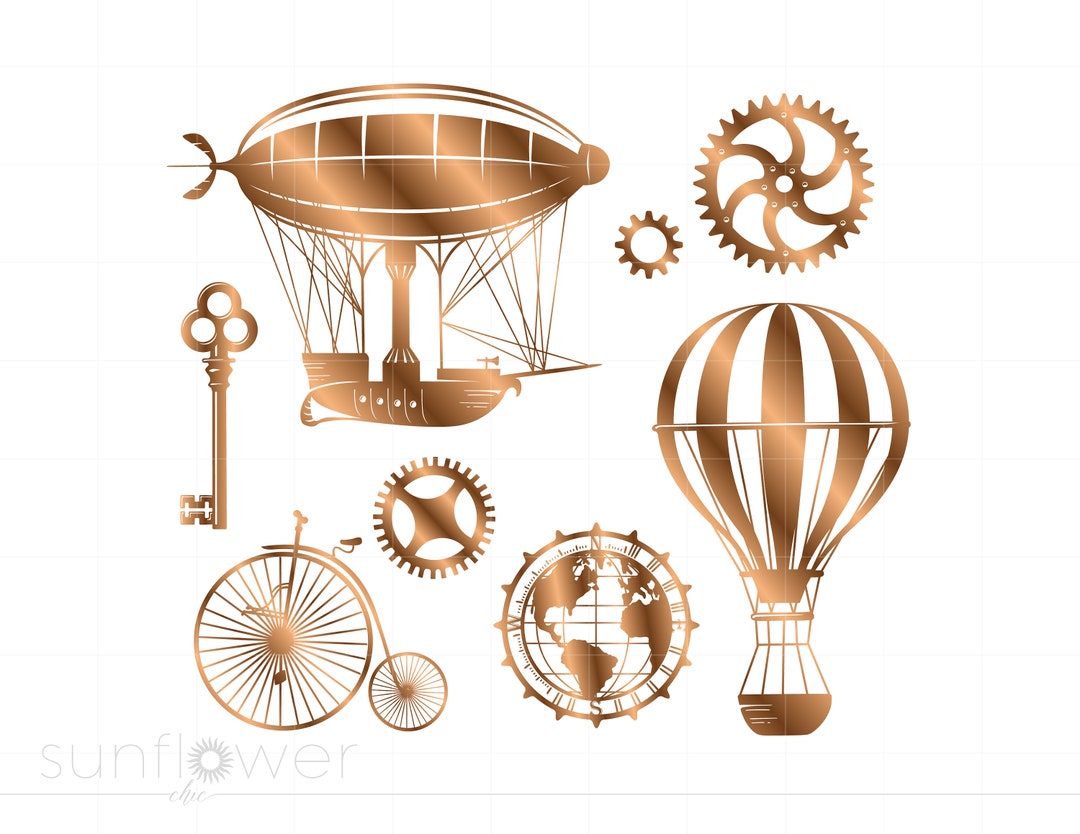 Steampunk Svg Clipart Download, Steampunk Decorations, Bronze Steampunk ...