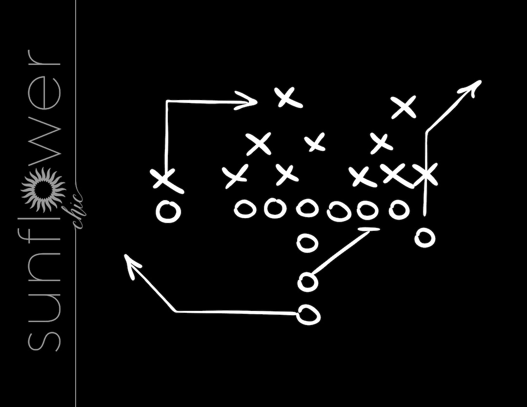 Chalkboard White Football Playbook Art Svg Png Dxf Eps Pdf Cut File ...