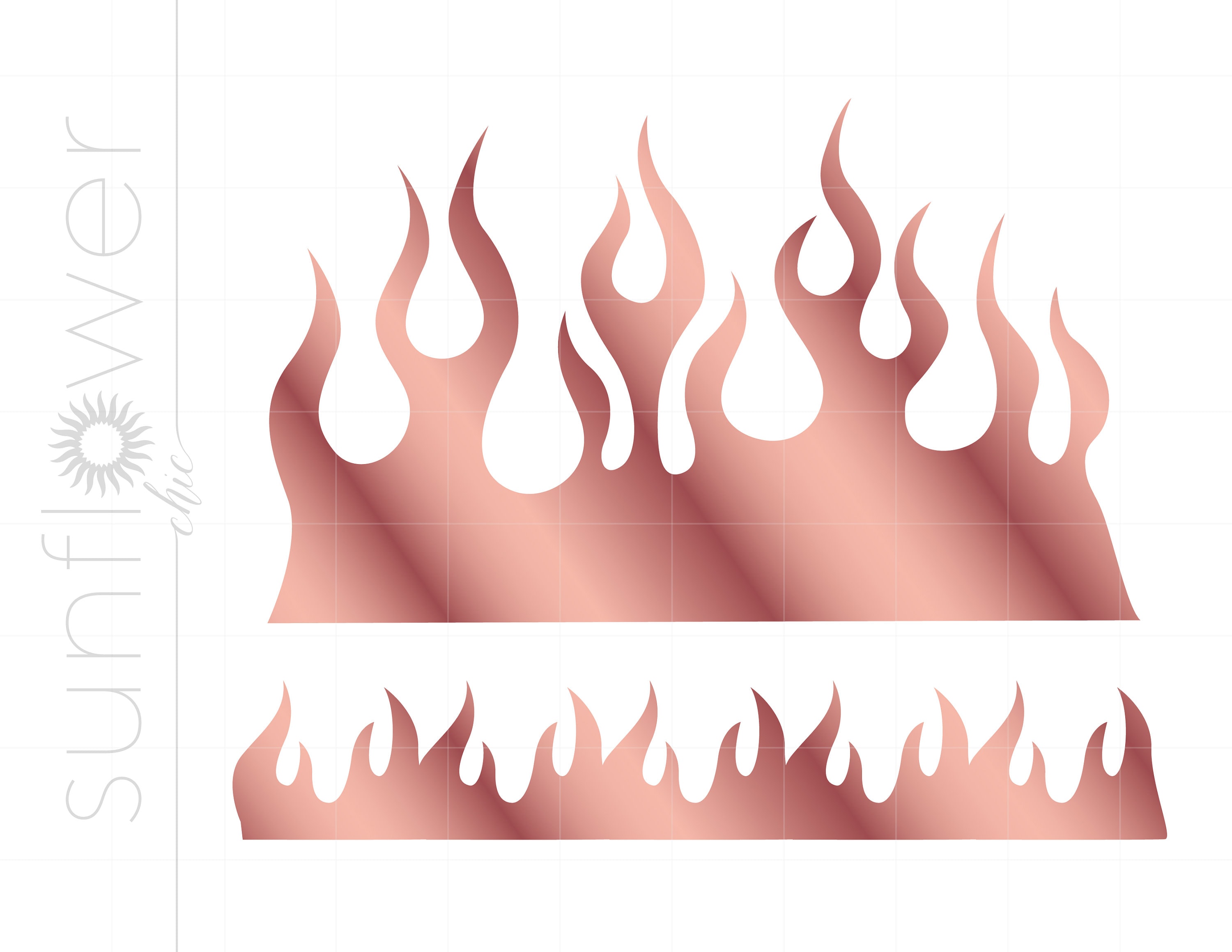 Rose Gold Flames SVG Flames Clipart Rose Gold Flames - Etsy