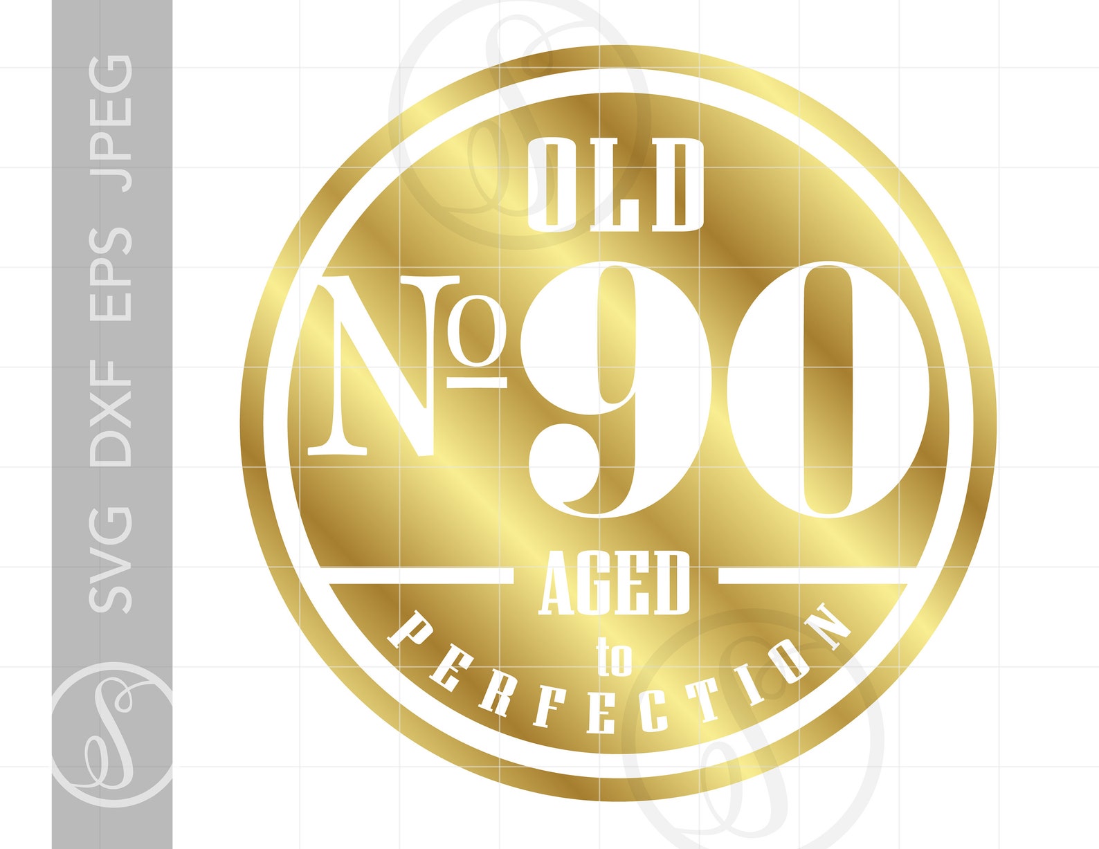 Gold Old Number 90 SVG Clipart Gold 90th Cut File for Cricut | Etsy