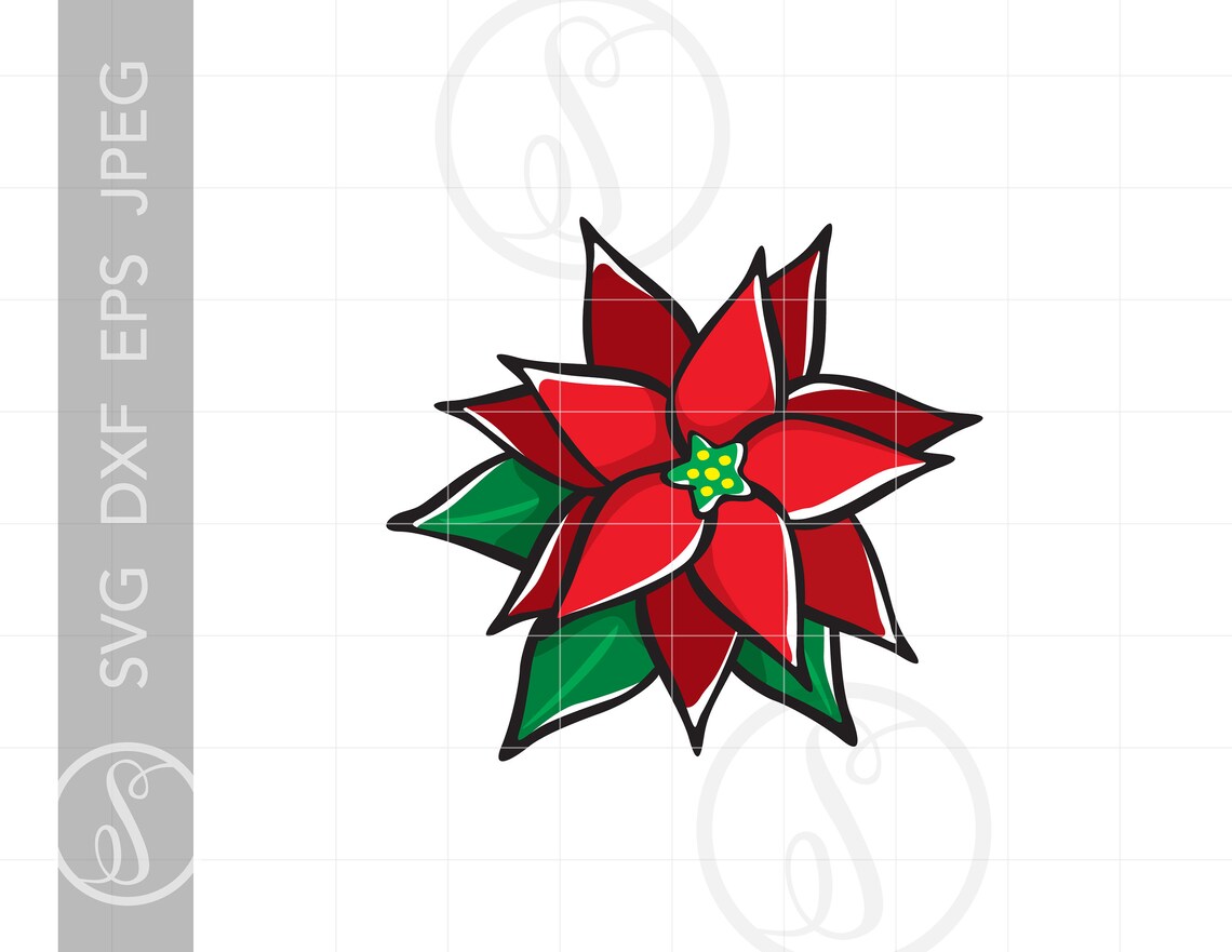 Christmas Poinsettia SVG Vector Poinsettia Print and Cut | Etsy