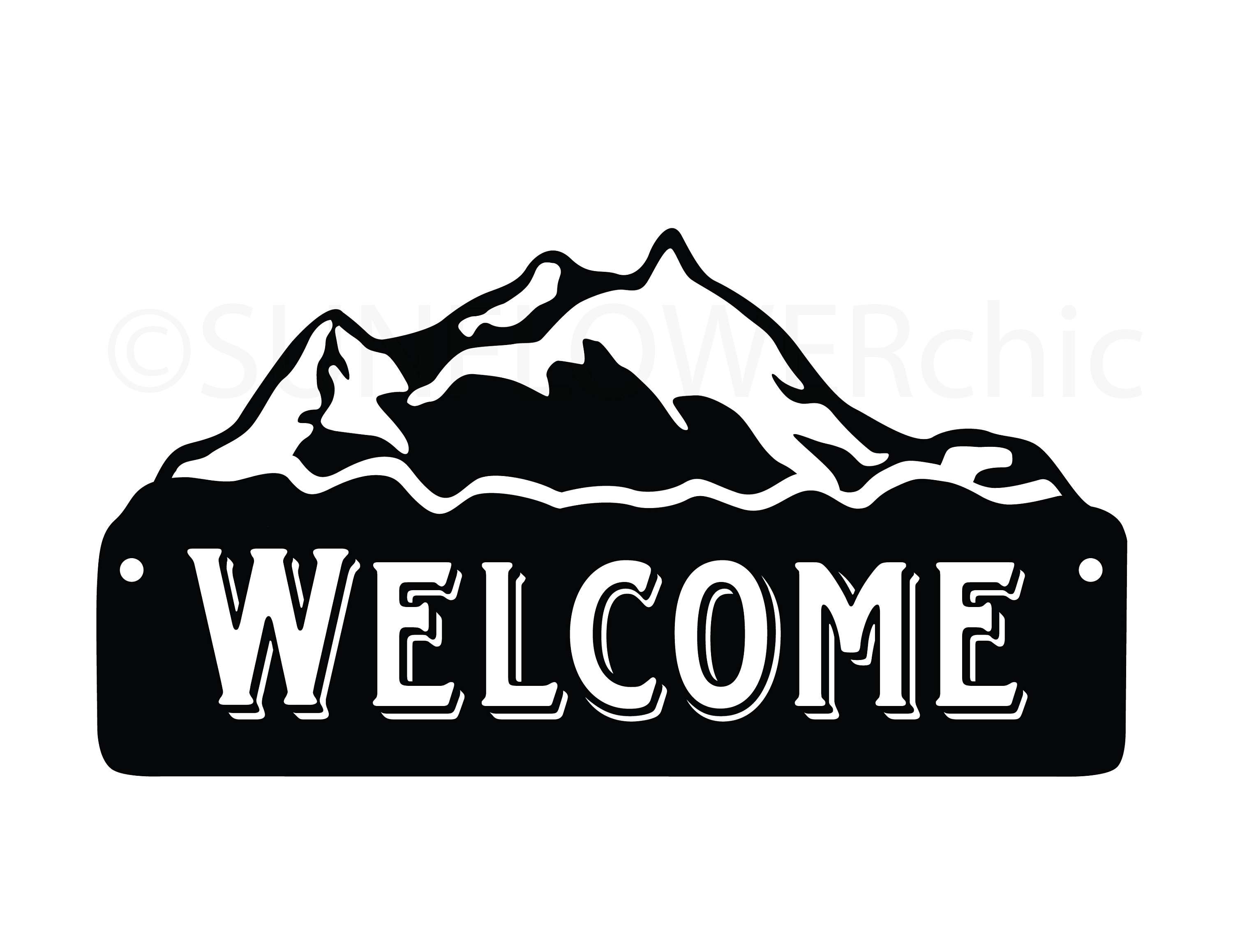 Mountain Welcome Sign SVG Cut File Welcome Mountain | Etsy