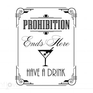 Gatsby Prohibition SVG Clipart, Prohibition Ends Here, Art Deco ...