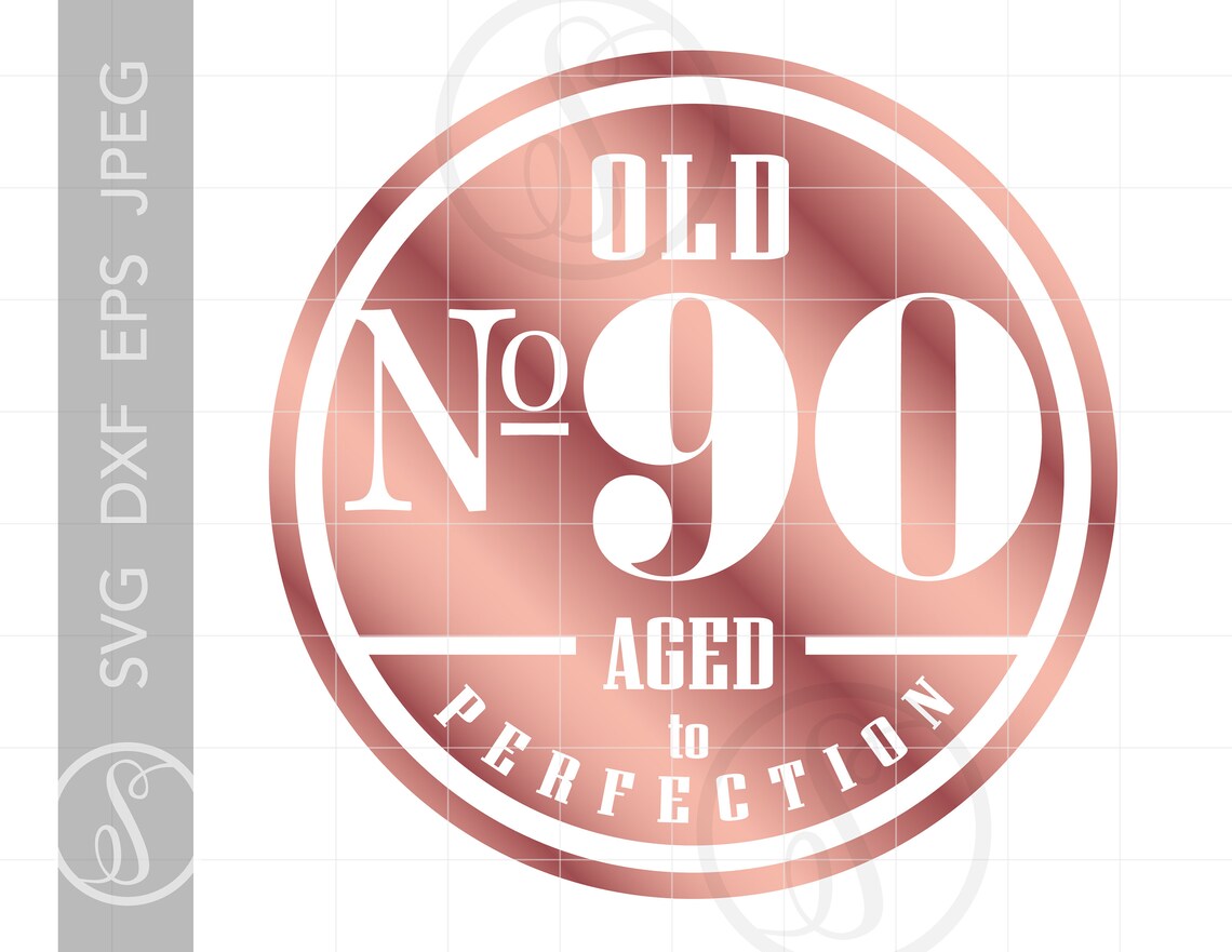Rose Gold Old Number 90 SVG Clipart Rose Gold 90th Cut File | Etsy