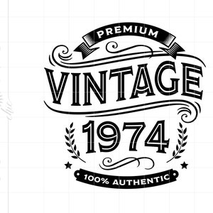 1974 Svg | Vintage 1974 SVG Downloads | 1974 Birthday Whiskey Label ...