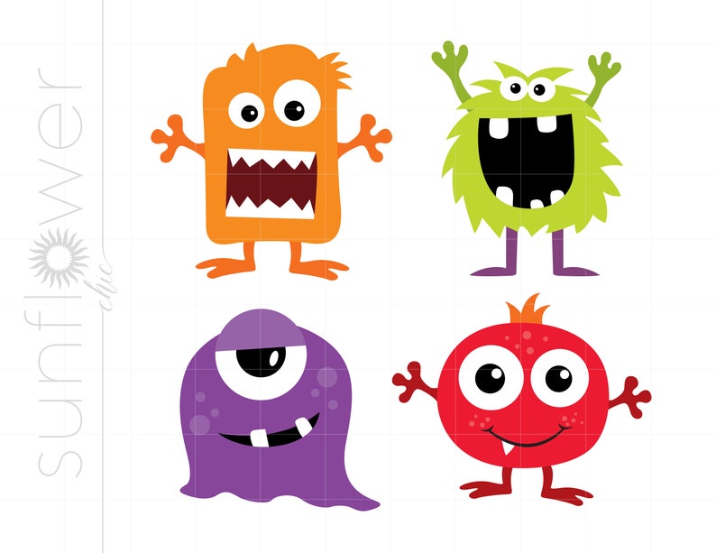 Monsters Svg Cut File Clipart Downloads Monster Party Svg - Etsy