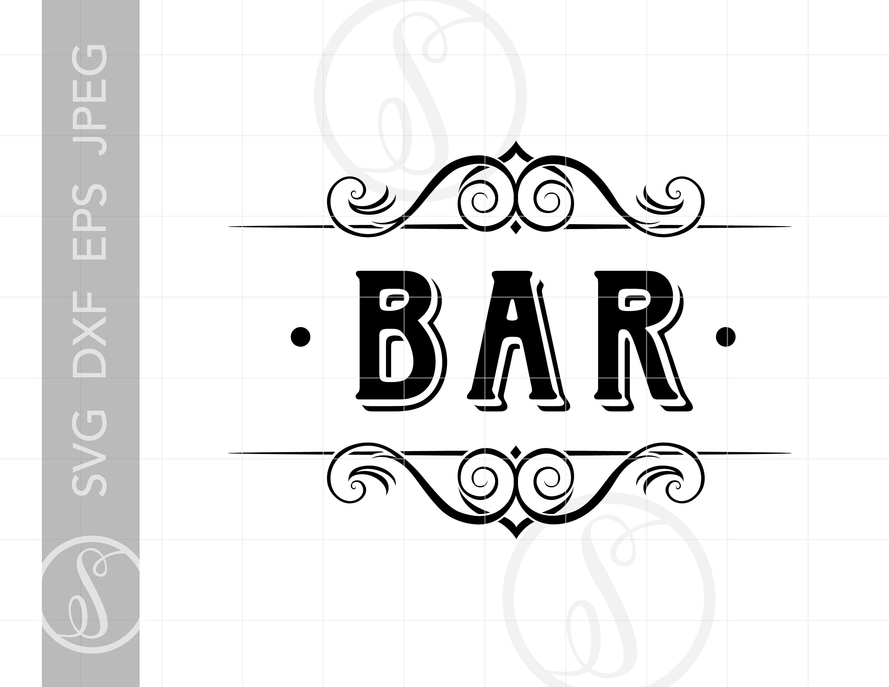 Classic BAR Sign Art BAR SVG Dxf Eps Bar Sign Cut File - Etsy Israel