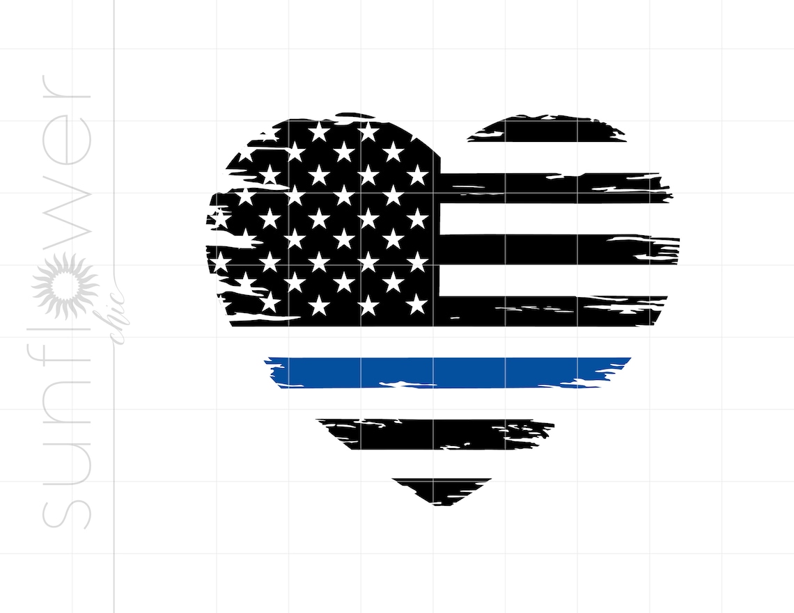 Police Svg | Policeman Flag Heart Svg Cut Files | Distressed Police ...