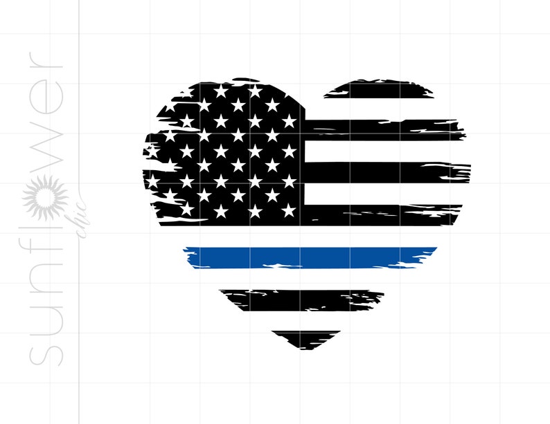 Police Svg | Policeman Flag Heart Svg Cut Files | Distressed Police ...