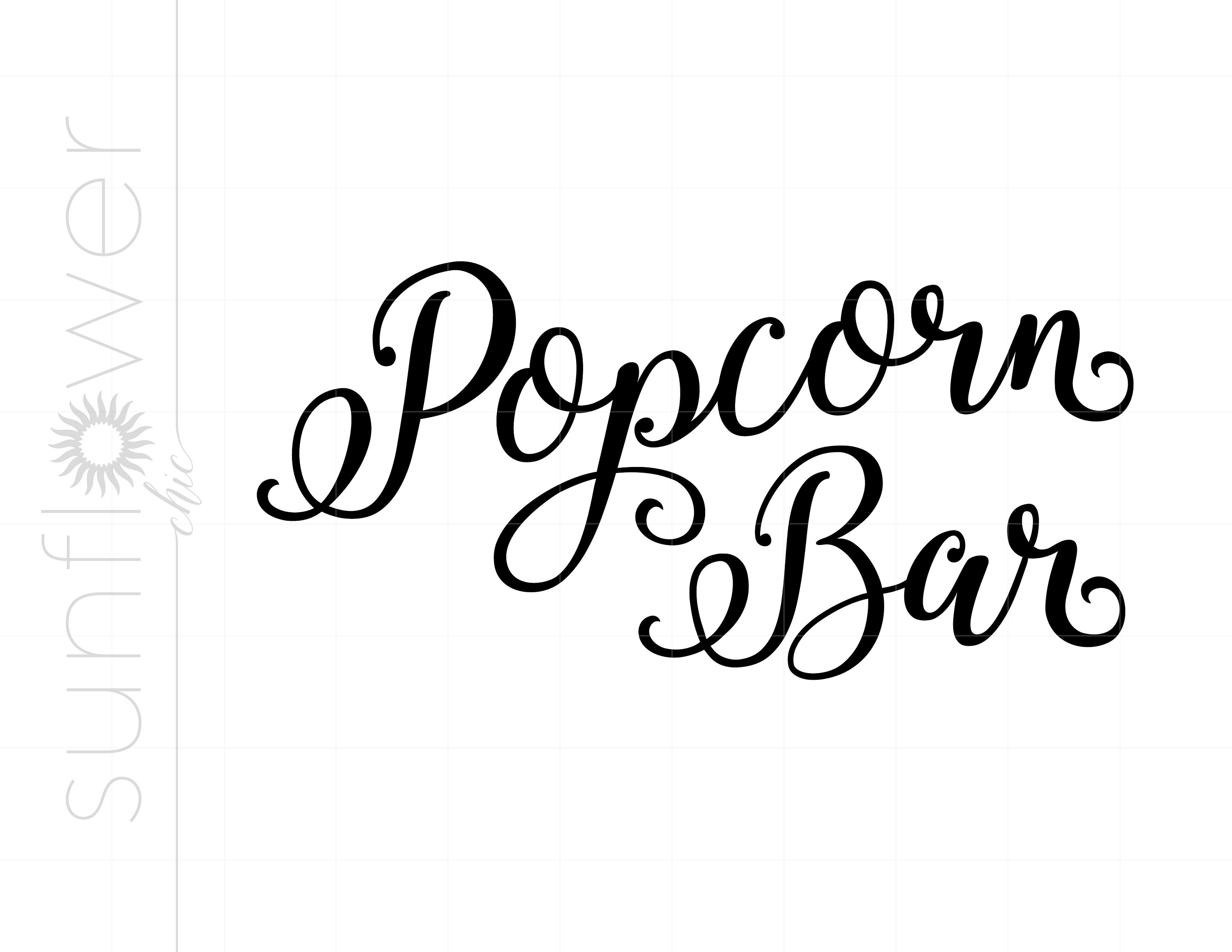 Popcorn Bar Script Cut Files Popcorn Bar Vector Svg Clipart - Etsy