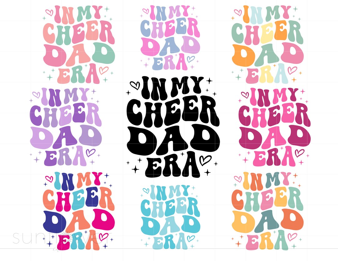 In My Cheer Dad Era Svg, Groovy Letters Cheer Dad Shirt Svg ...