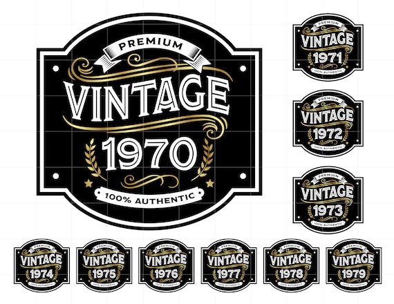 1970's Birthday SVG Bottle Label Style Vintage | Etsy