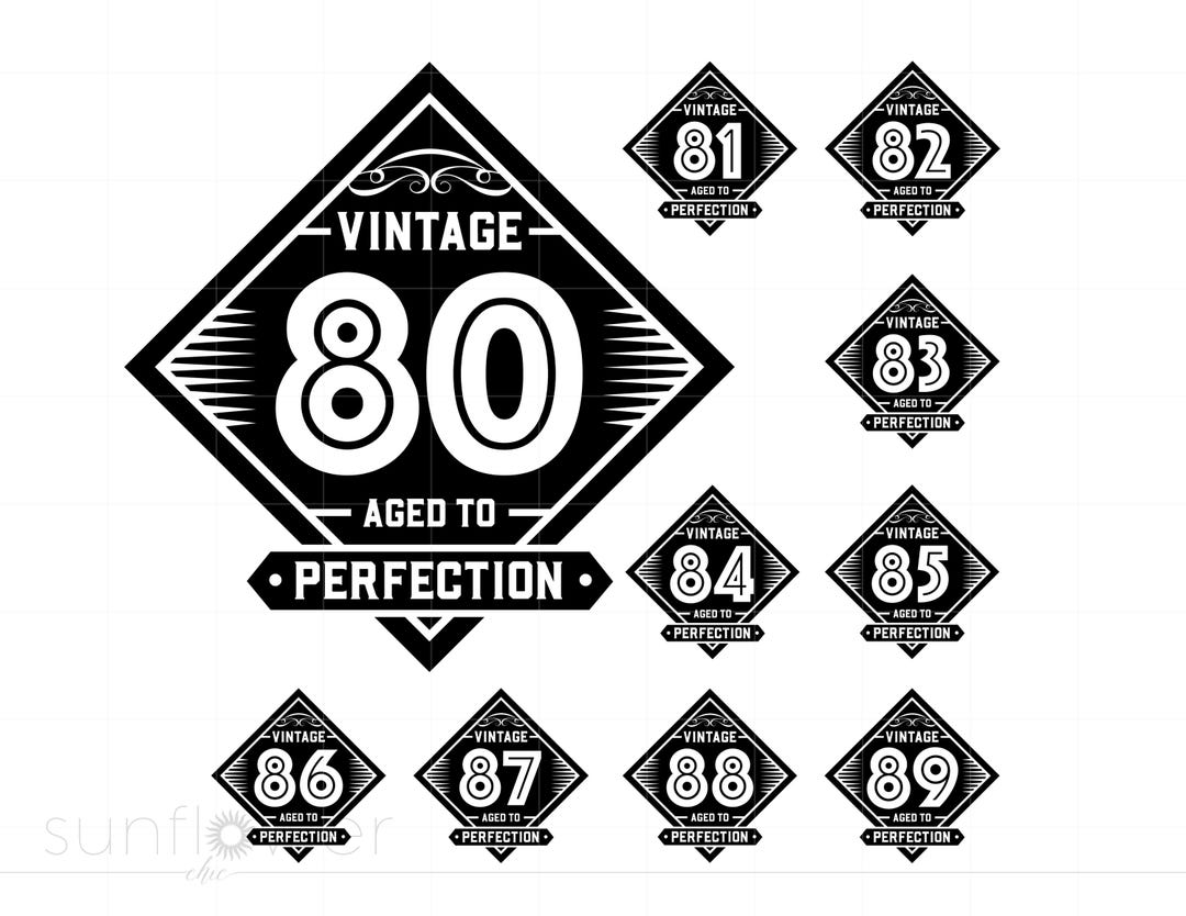 Vintage 80's SVG | Vintage 80-89 SVG Clipart | Aged to Perfection Cut ...
