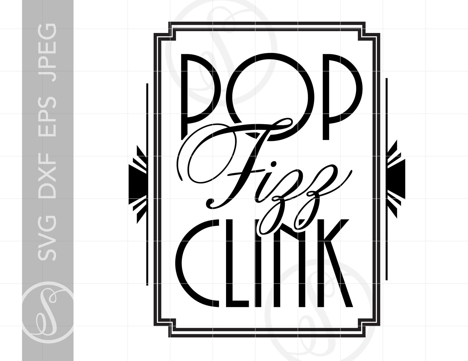 Art Deco Pop Fizz Clink Svg Art Art Deco Svg Cut Files - Etsy