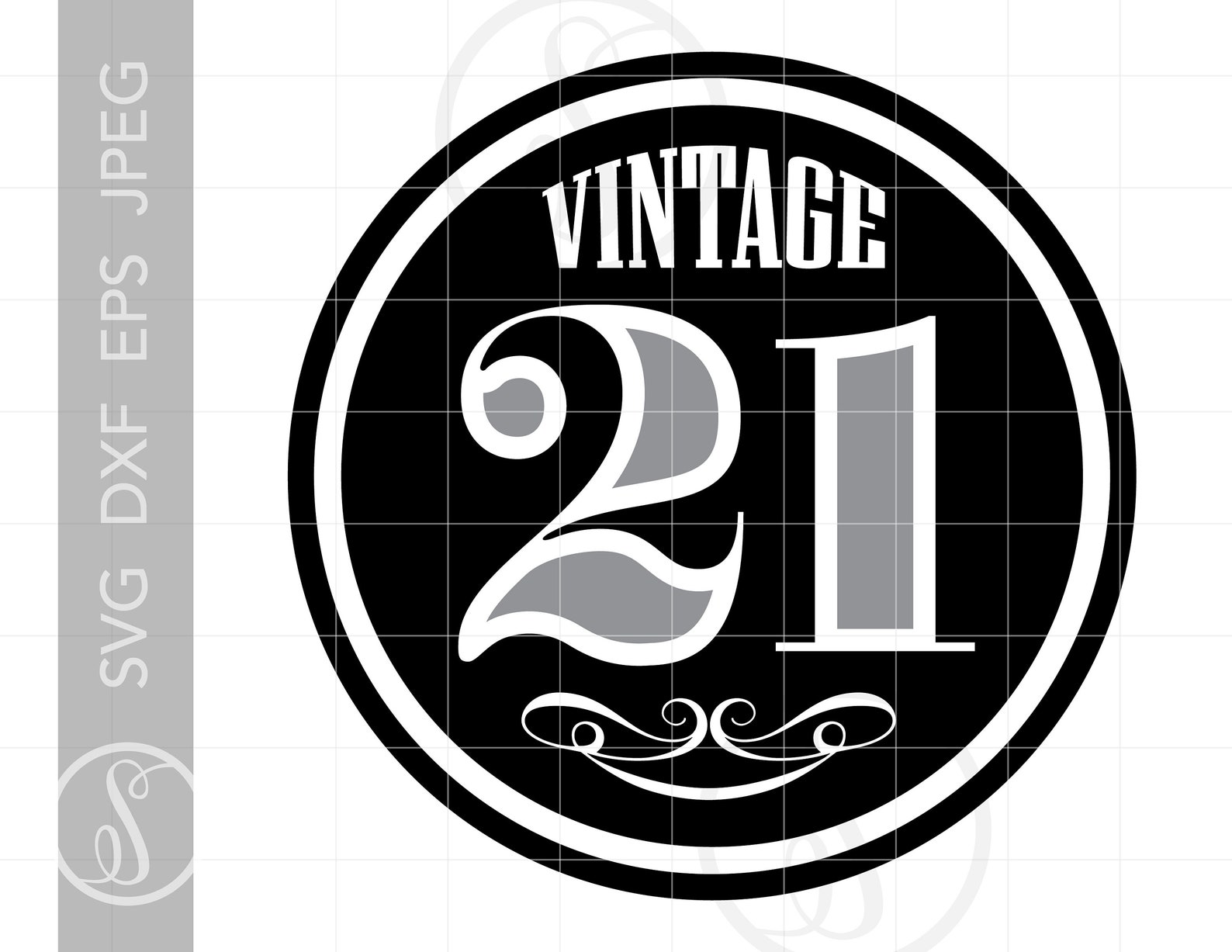 Vintage 21 SVG / Vintage 21 SVG Clipart / Vintage 21 Cut File | Etsy