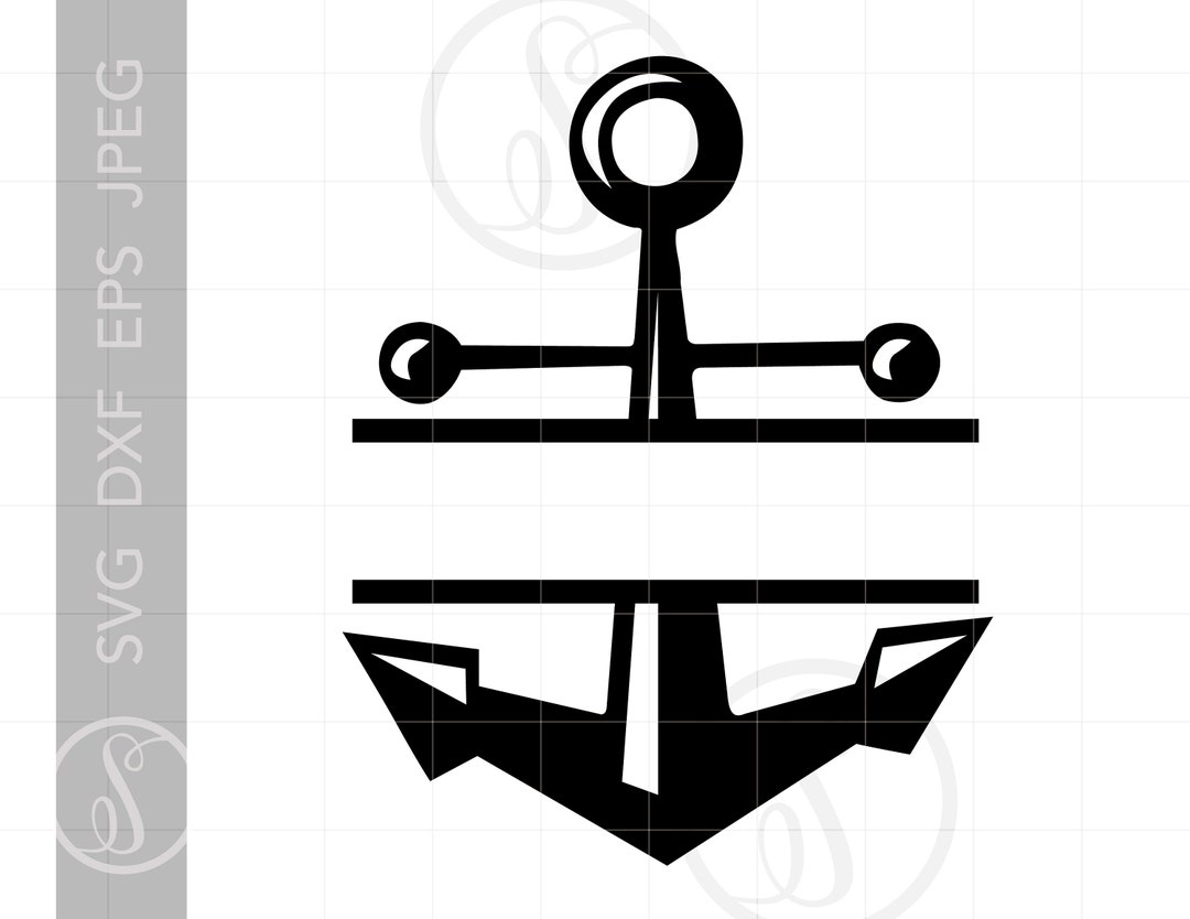 Nautical Anchor Monogram SVG | Nautical Anchor Monogram Silhouette Cut ...
