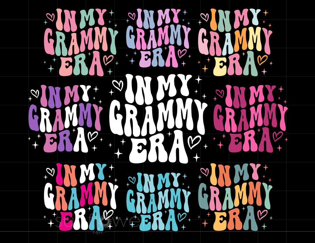In My Grammy Era Svg, Groovy Letters Grandma Shirt Sublimation Art ...
