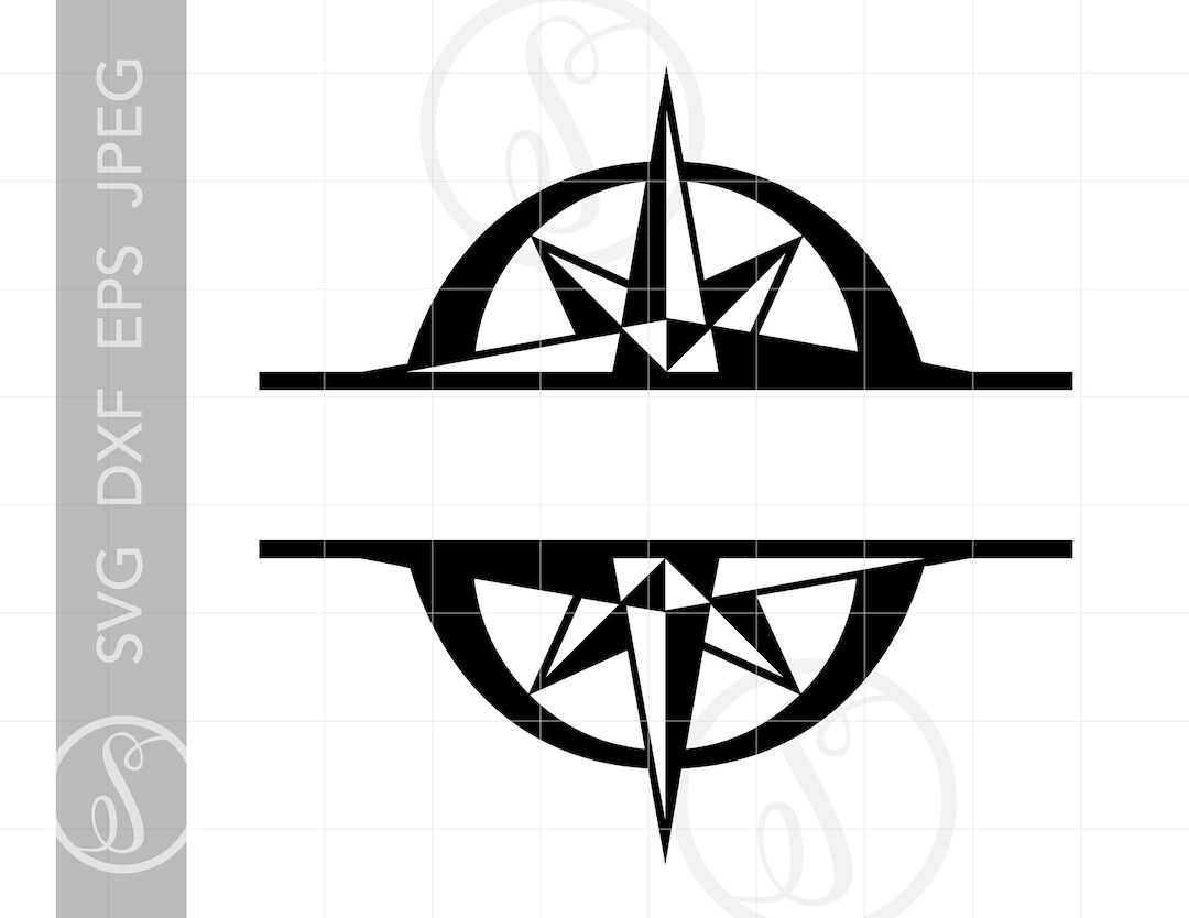 Compass Split Frame SVG | Compass Split Frame Silhouette Cut File ...
