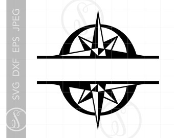 Split Compass Svg - Etsy