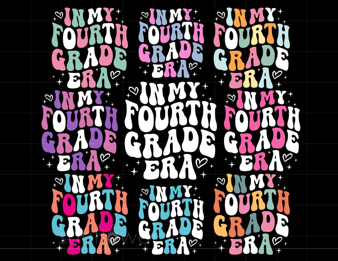In My Fourth Grade Era Svg Bundle, Groovy Letters 4th Grade Shirt ...