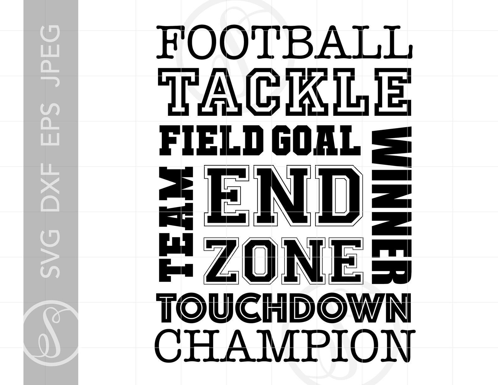 Football Theme Svg Art Cut File Sports Downloads Football | Etsy