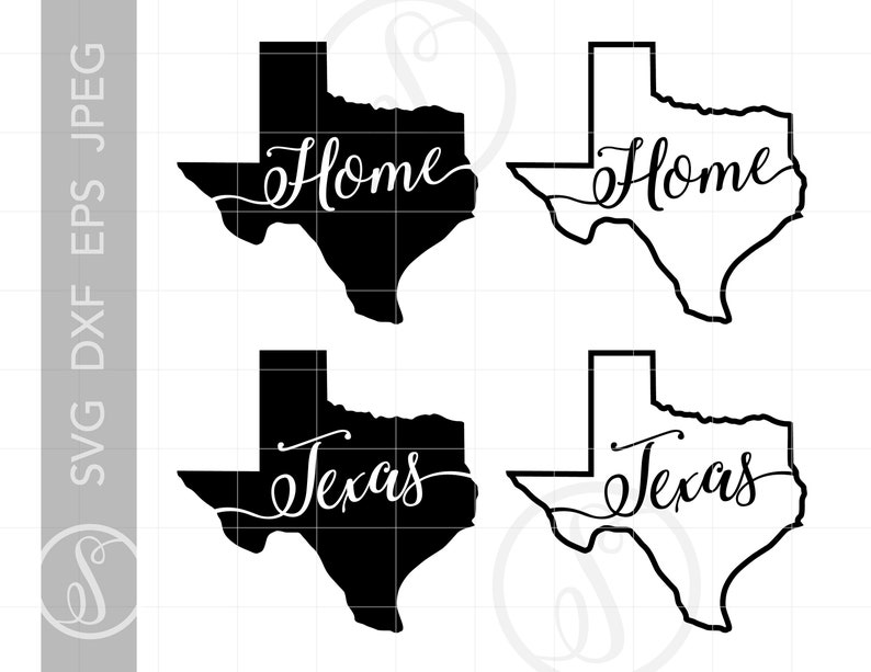 TEXAS HOME Svg Cut Files Clipart Downloads Texas Shape Svg - Etsy
