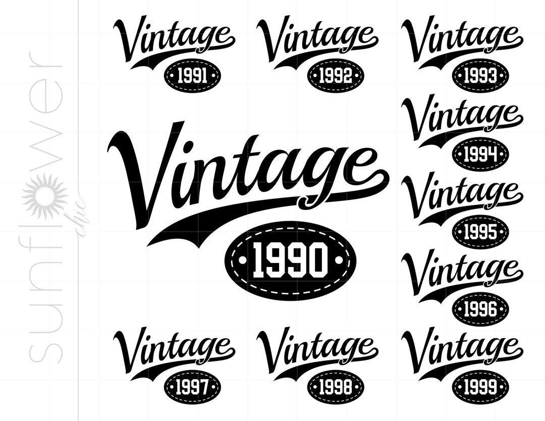 Vintage 1990-99 SVG Clipart | Vintage 1990-99 Cut File for Cricut ...