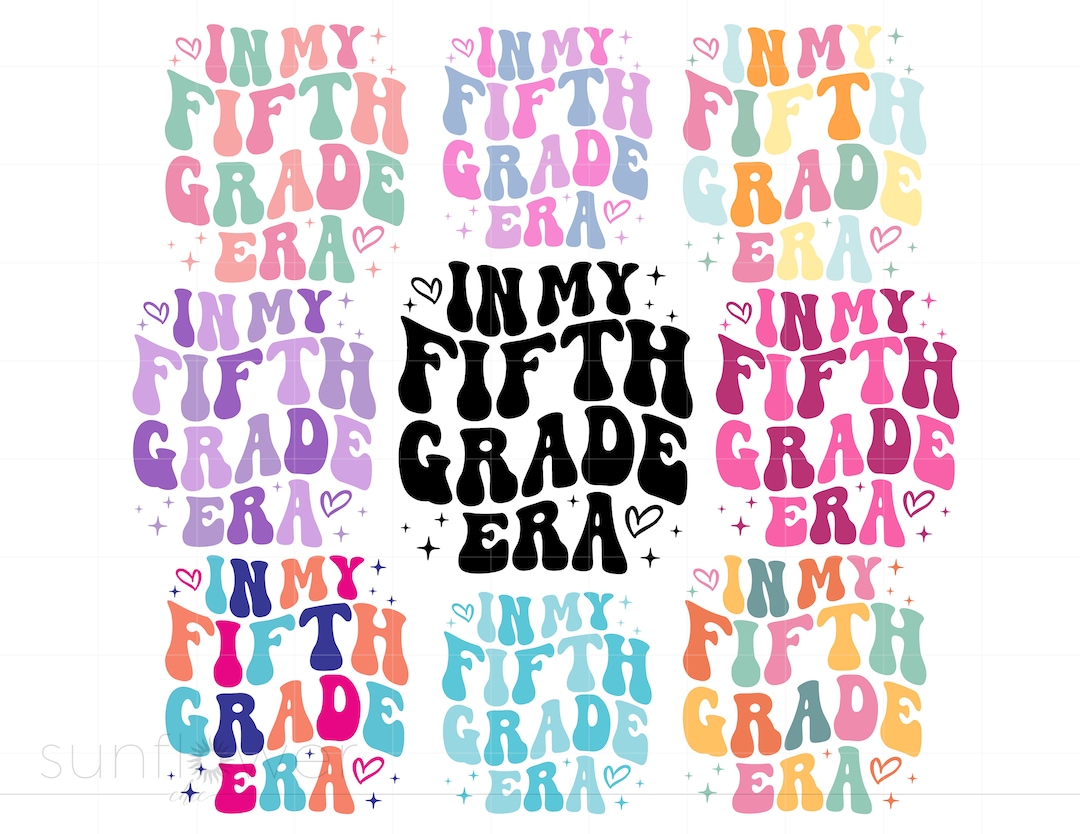 In My Fifth Grade Era SVG Bundle, Groovy Letters 5th Grade Svg, Teacher ...