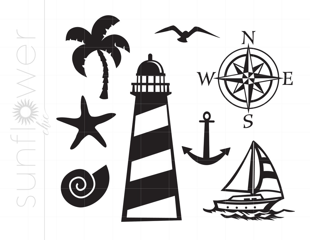 Nautical Svg Silhouette Cut Files | Nautical Clipart Downloads ...