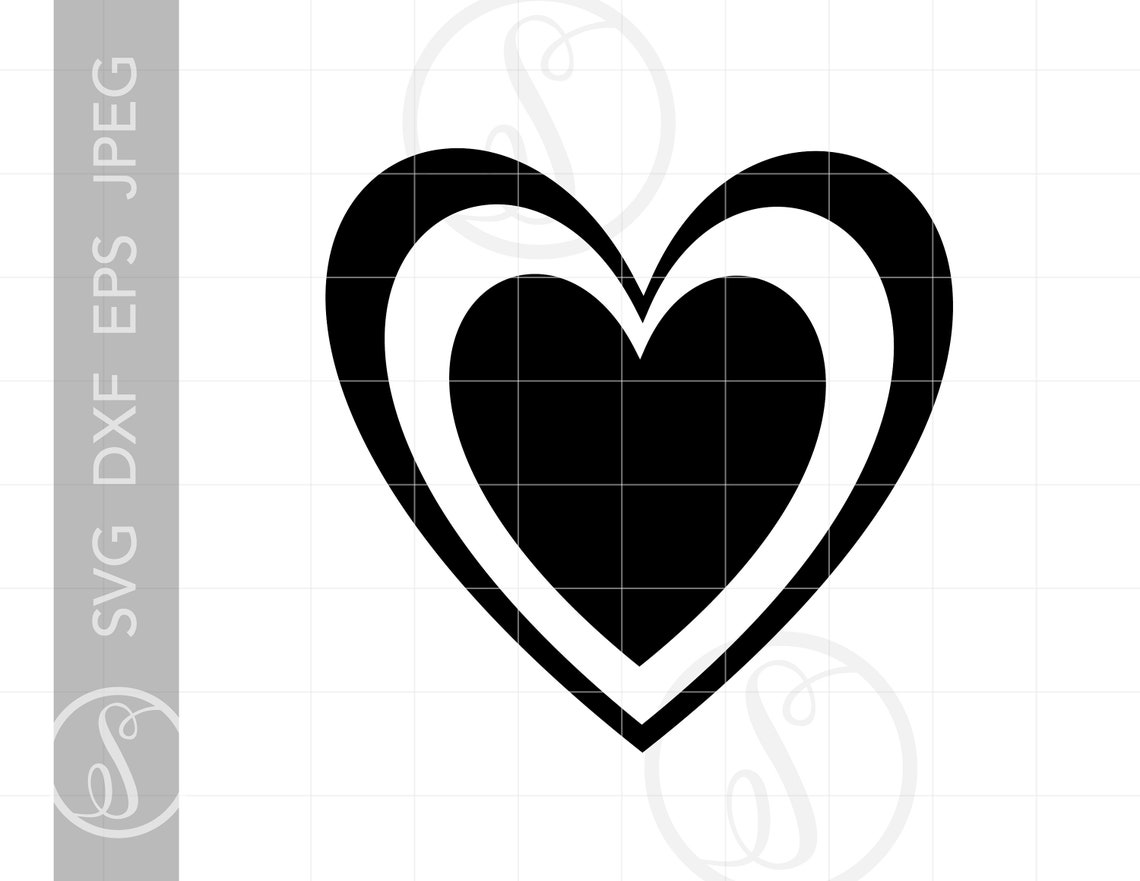 Double Heart SVG Double Heart Clipart Double Heart Cut - Etsy