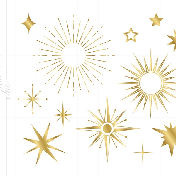 Starburst Clipart - Etsy