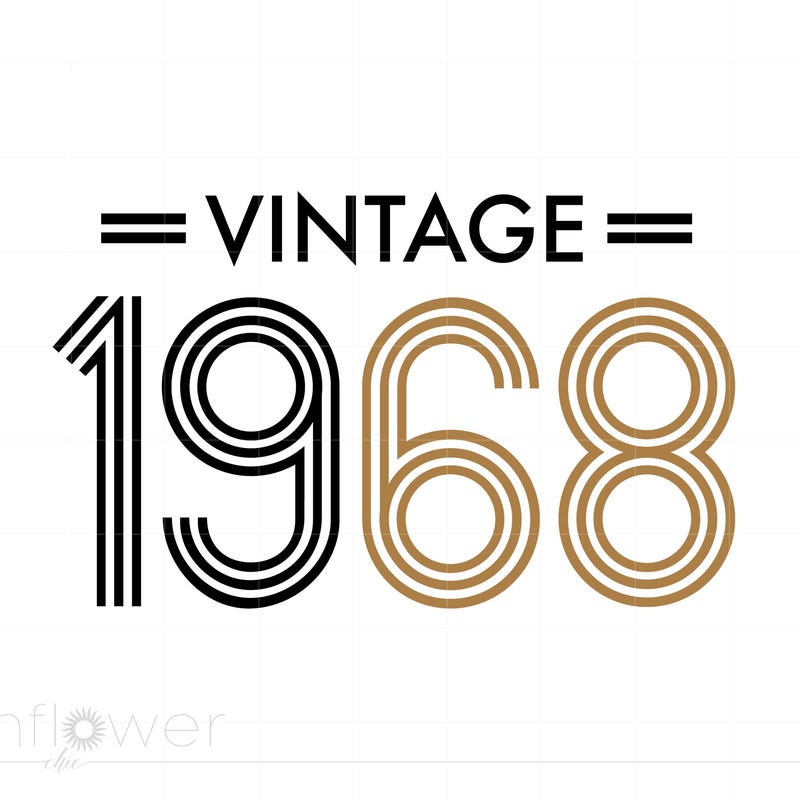 Vintage 1968 Svg - Etsy