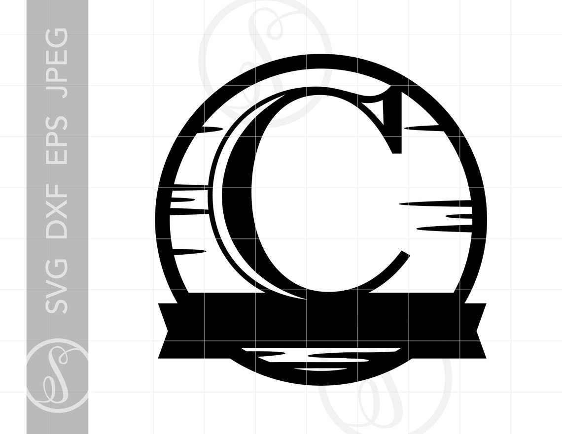Letter C Monogram Template SVG Letter C Name Frame Template - Etsy