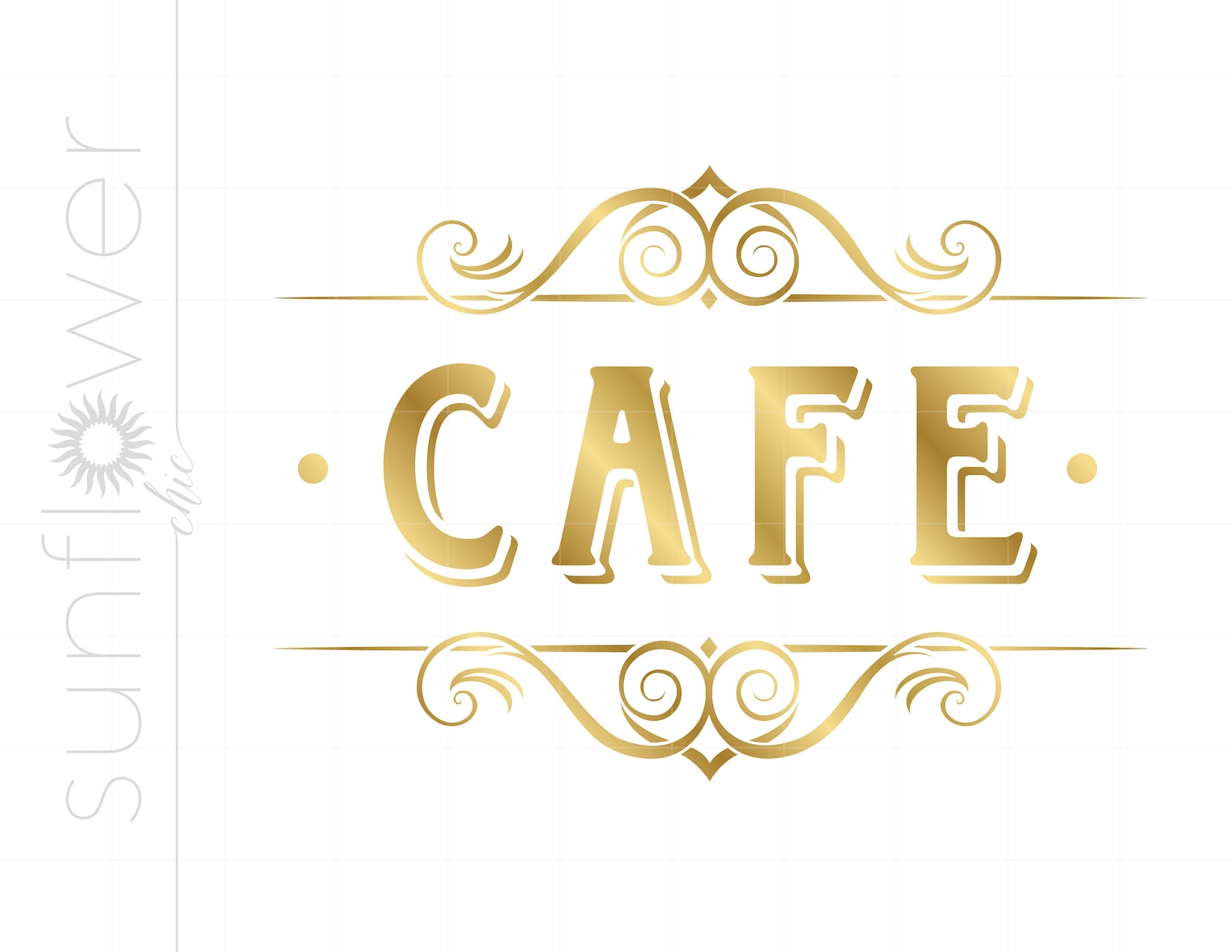 Gold CAFE Svg Print and Cut Files CAFE SVG Dxf Eps Cafe - Etsy