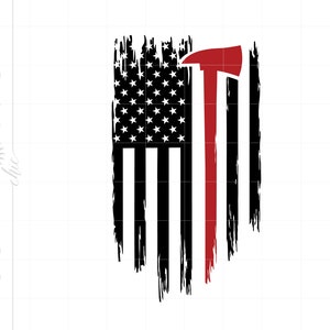 Firefighter Flag Svg Red Line Svg Cut Files Distressed - Etsy