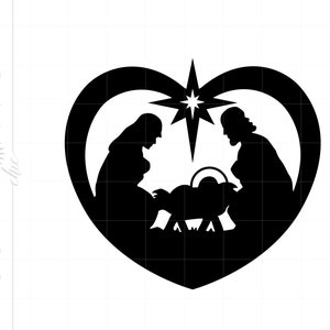 Heart Nativity SVG | Heart Nativity Clipart | Heart Nativity Silhouette ...