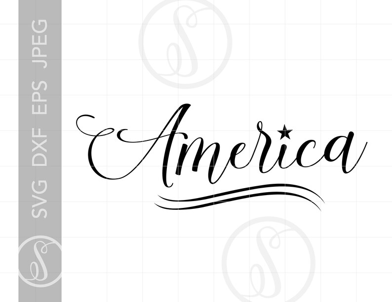 America SVG America Clipart America Script Silhouette Cut | Etsy