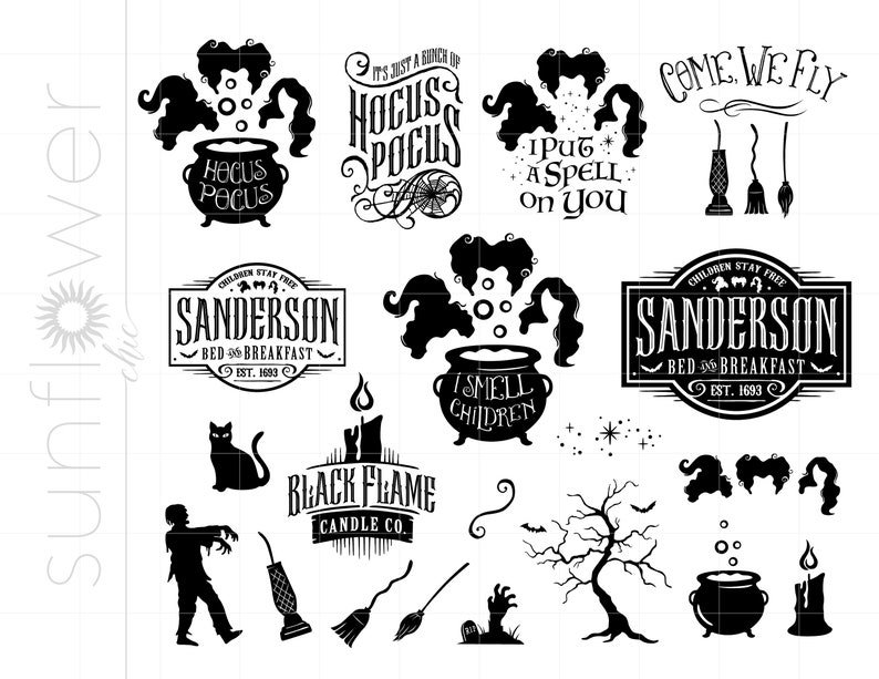 Hocus Pocus Svg Bundle Halloween Svg Cut File Sanderson - Etsy