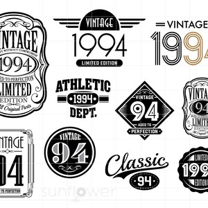 1994 SVG Bundle Downloads | 1994 SVG Clipart Designs | 1994 Birthday ...