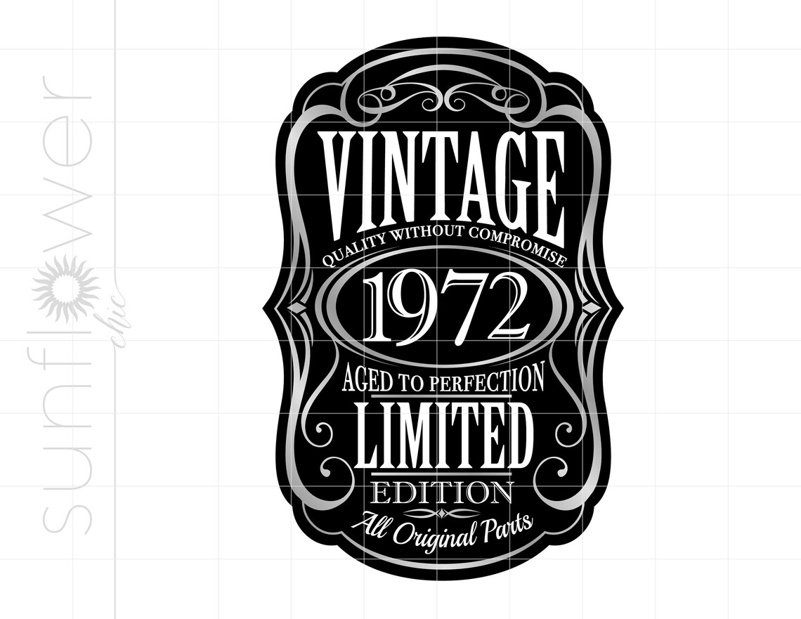 50th Birthday Svg Silver 50th Birthday Shirt Bottle Label - Etsy