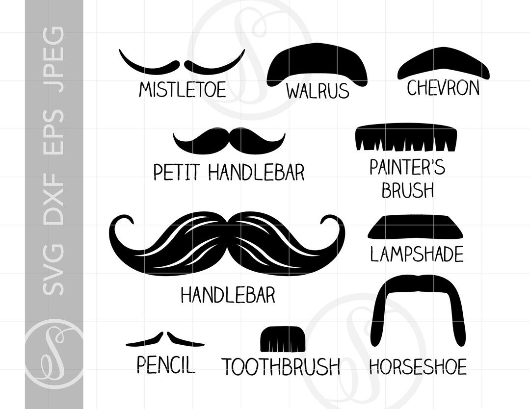 Mustaches Svg Cut File Clipart Downloads Mustache Svg Art - Etsy
